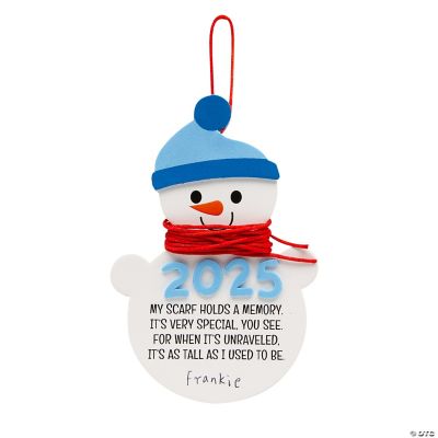 4 3/4" Dated Height Measurement Snowman Christmas Ornament Foam Craft ...