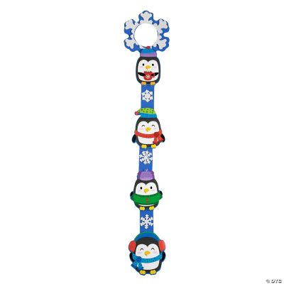 5 1/4" x 26 1/2" Stacked Penguin Door Hanger Foam Craft Kit - Makes 12