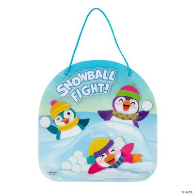 6 1/4" x 6 1/2" Penguin Snowball Fight Acetate Sign Craft Kit - Makes ...