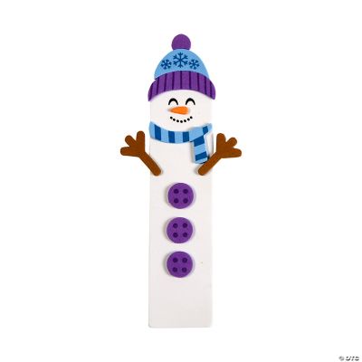 2 3/4" x 7" Smiling Snowman Bookmark Foam Craft Kit - Makes 12