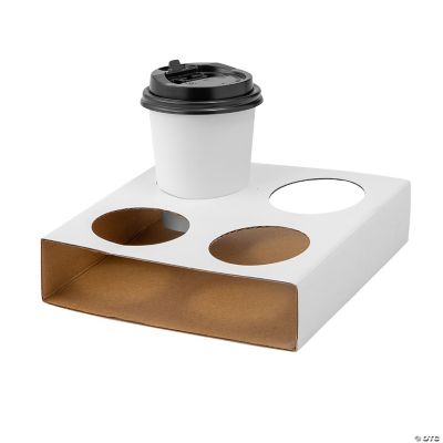 7" x 7" Disposable Cardstock Four-Drink Flight Carrier - 12 Pc ...