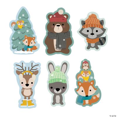 20 1/2" – 25" Winter Woodland Critters Cardstock Wall Cutouts - 6 Pc ...