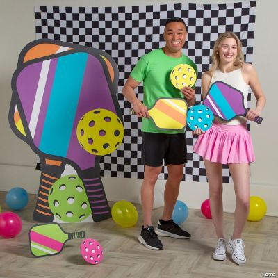 9 ft. x 6 ft. Retro-Style Pickleball Photobooth Backdrop Kit - 8 Pc ...