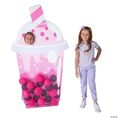 38" x 65" Boba Tea Cardboard Cutout Stand-In Stand-Up with Balloons ...