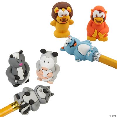 Bulk 48 Pc. Animal Character Pencil Topper Assortment | Oriental Trading