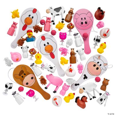 Bulk 96 Pc. Classic Farm Animal Toy & Activity Assortment Kit ...