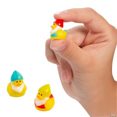 1/2" Micro Brightly Colored Gnome Rubber Ducks - 24 Pc. | Oriental Trading