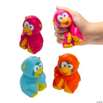 2" x 3" Pink, Blue & Orange Big Eye Wacky Animal Squeeze Toys - 12 Pc ...