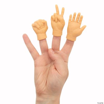 1 1/2" x 2 1/2" Rock Paper Scissors Rubber Finger Puppets - 12 Pc ...