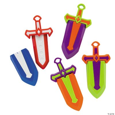 2" x 4" Bright Color Mini Plastic Daggers with Sheath Toys - 12 Pc ...