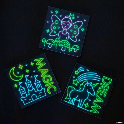 4" x 4" 25 pg. Glow-in-the-Dark Neon Magical Creatures Notepads - 24 Pc ...