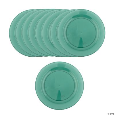 7 1/2" Bulk 100 Ct. Premium Green Round Disposable Plastic Dessert ...
