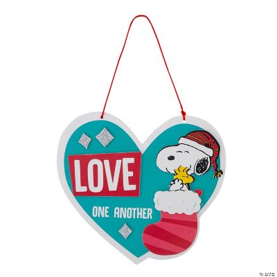 6 1/2" Peanuts® Christmas Inspirational Snoopy Sign Foam Craft Kit ...