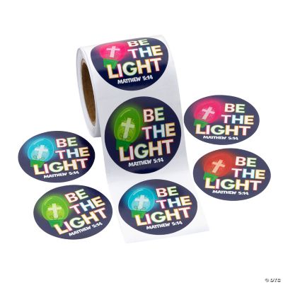 1 1/2" Religious Christmas Be the Light Sticker Roll - 100 Pc.