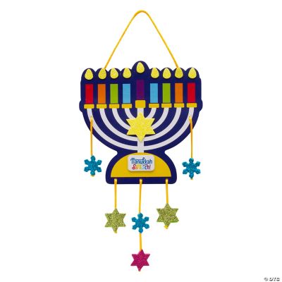 6" x 8 3/4" Bright Hanukkah Menorah Mobile Foam Craft Kit - Makes 12 ...