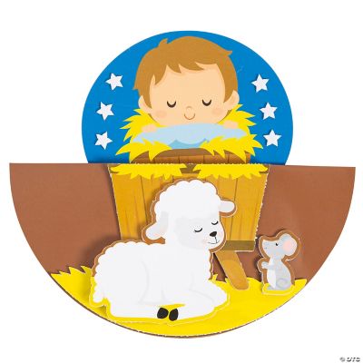 9" x 7 3/4" Religious Baby Jesus in the Manger Rocking Foam Craft Kit ...