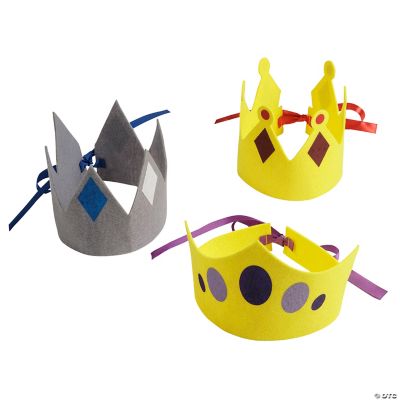 16" x 4 1/4" Nativity Wisemen Multicolor Tie-On Felt Crowns - 12 Pc ...