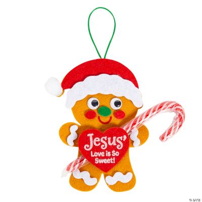 Jesus’ Love is so Sweet Gingerbread Candy Cane Holder Ornament Felt ...