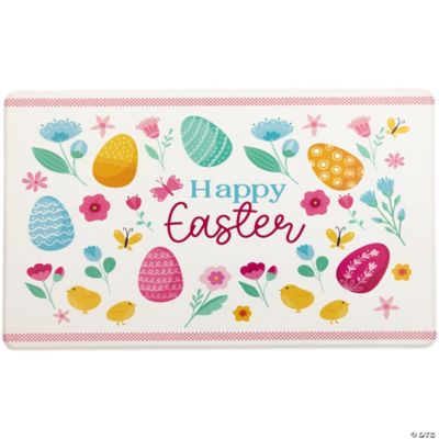 29" Pastel Eggs and Chicks "Happy Easter" Kitchen Comfort Mat ...