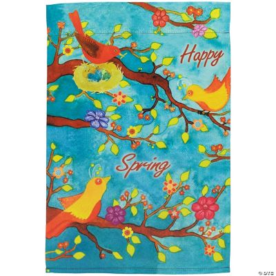 Birds and Flowers "Happy Spring" Outdoor Garden Flag 18" x 12.5 ...