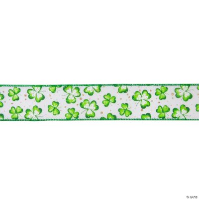 St. Patrick's Day Shamrock Wired Spring Craft Ribbon 2.5" x 10 Yards ...