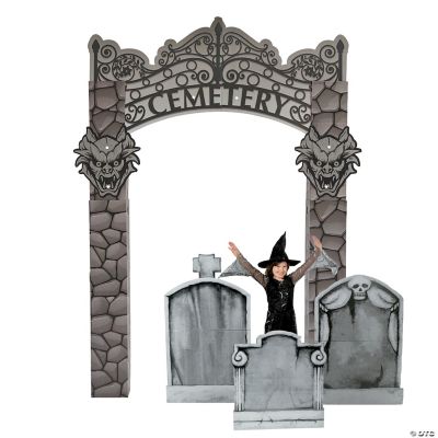 Cemetery Cardboard Stand-Ups Gate & Tombstones Decorating Kit - 4 Pc ...
