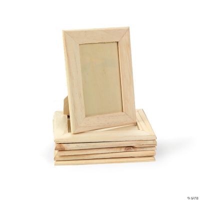 7" x 5" DIY Unfinished Wood Picture Frames with Easel - 6 Pc.
