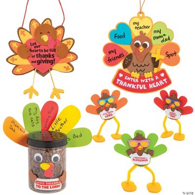 Bulk Religious Thanksgiving Turkey Craft Kit Assortment - Makes 48