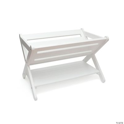 Kids Book Caddy with Shelf, White
