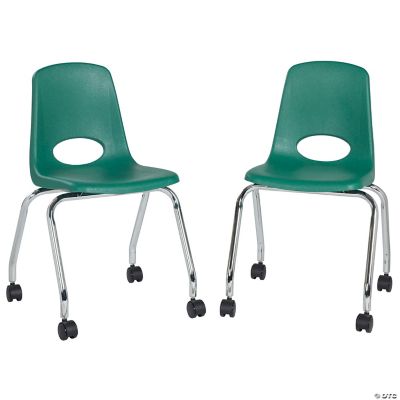 18" Mobile Chair with Casters, 2-Pack - Green