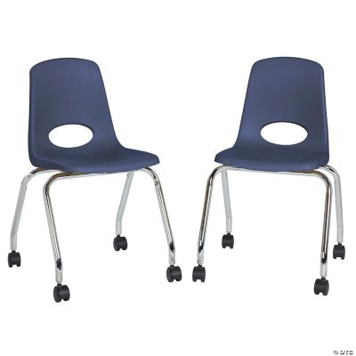 18" Mobile Chair with Casters, 2-Pack - Navy | Oriental Trading