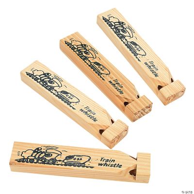 5 3/4" Unfinished Wood Natural Color Train Whistles - 4 Pc. | Oriental ...