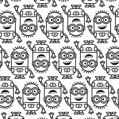 RoomMates Minions Line Art Black Peel and Stick Wallpaper | Oriental ...