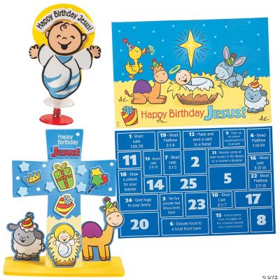 Bulk 72 Pc. Happy Birthday Jesus Christmas Activity & Craft Kit ...