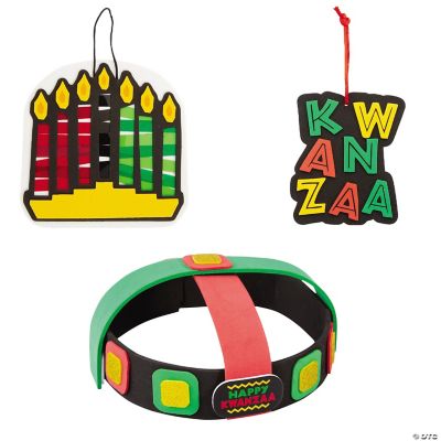 Kwanzaa Signs, Hats & Ornaments Craft Kit Assortment - 36 Pc ...