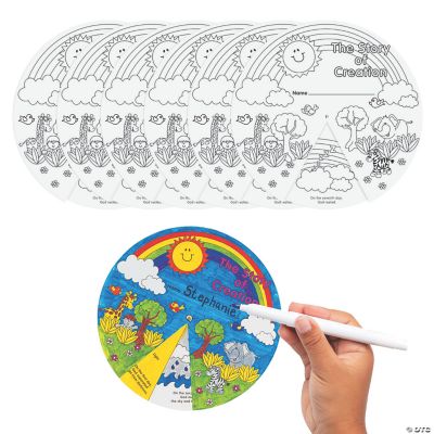 Color Your Own Religious The Story of Creation Paper Wheels - 6 Pc ...