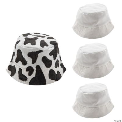 24" Circ. Kids DIY Plain White Bucket Hat Coloring Crafts - 3 Pc.