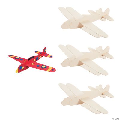 14" x 12 1/2" DIY Craft Unfinished Wood Airplanes - 6 Pc.