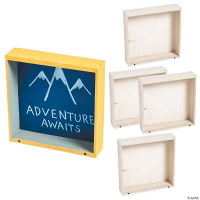 5 3/4" x 5 3/4" DIY Unfinished Wood Classic Box Frames - 4 Pc ...