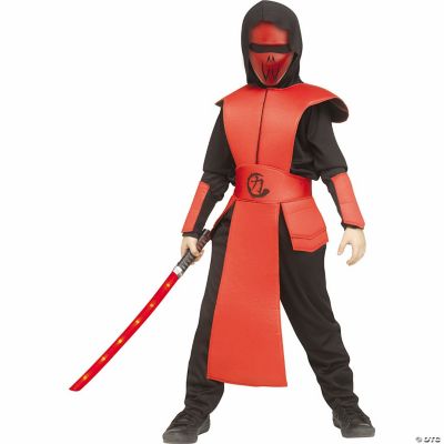 Kids Red & Black Polyester Ninja Guard Costume | Oriental Trading
