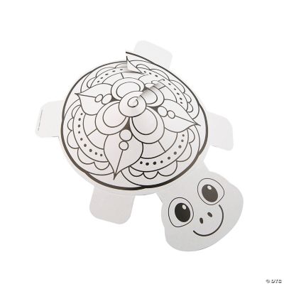 8" x 9" Color Your Own 3D White Cardstock Cone Shell Happy Turtles - 12 ...