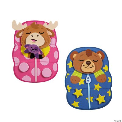 3" x 4" Animals in Sleeping Bag Magnet Foam Craft Kit - Makes 12 ...