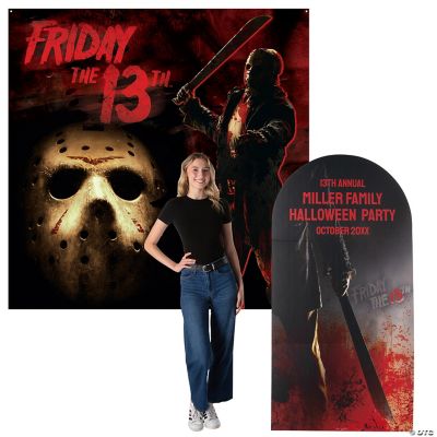 Personalized Friday the 13th™ Backdrop & Stand-Up Decorating Kit - 3 Pc ...
