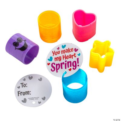 1 1/2" Bulk Mini Magic Springs Valentine Exchanges with Card for 96 ...