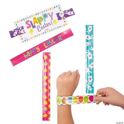 9 1/2" Bulk 100 Pc. Happy Easter Slap Bracelets with Card for 50 ...