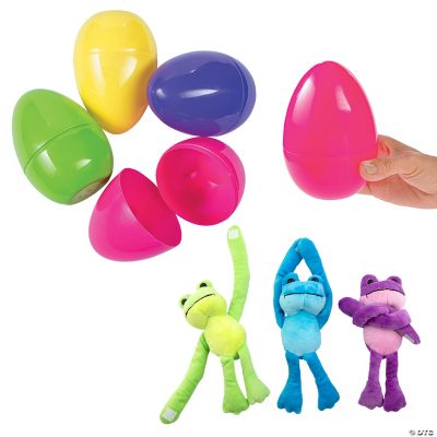 Multicolor Plastic Easter Egg & Stuffed Frog Filler Kit for 12 – 24 Pc ...