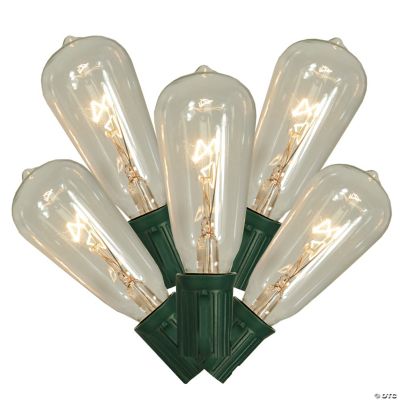 10-Count Clear and Green Transparent ST40 Edison Style Patio Lights 9 ...