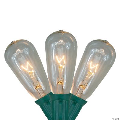 10-Count Clear Transparent Edison Patio Light Set 9ft Green Wire ...