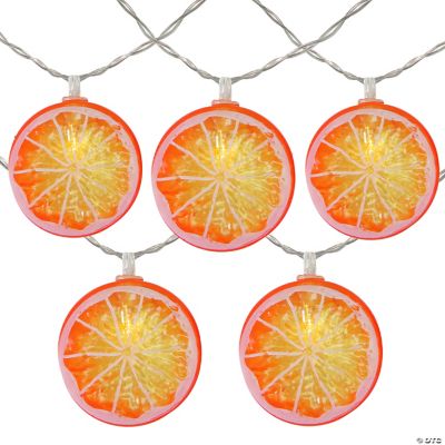 10 Battery Operated Orange Slice Summer LED String Lights - 4.5 ft ...