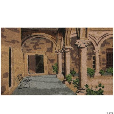 Natural Coir Brown and Green Italian Patio Design Doormat 18" x 30 ...